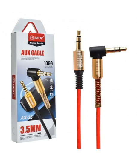 Cable Auxiliaire Jack vers Jack 1m Coude 90° GFUZ AX-35